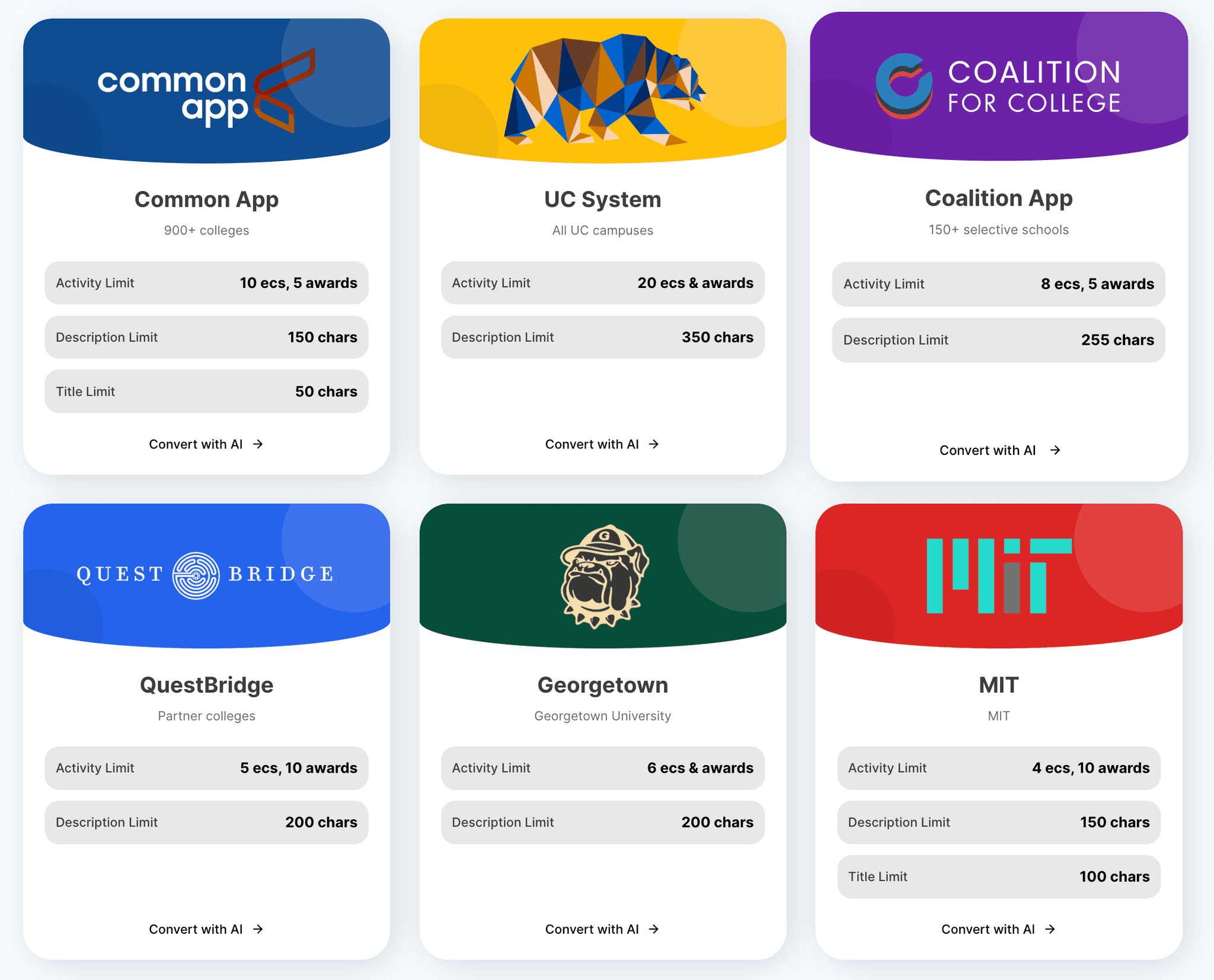 AI College Application Tools | Essay Writer, College List Generator ...