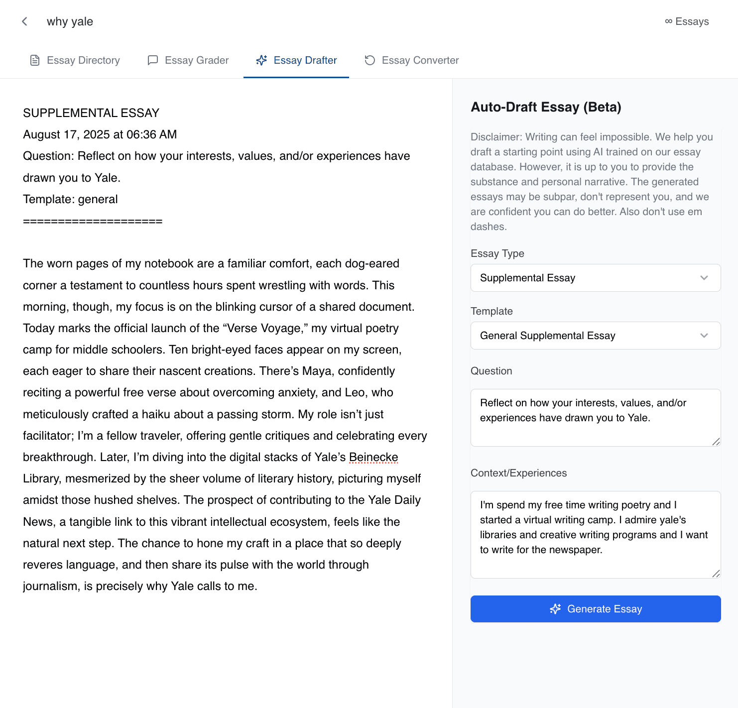 AI College Application Tools | Essay Writer, College List Generator ...