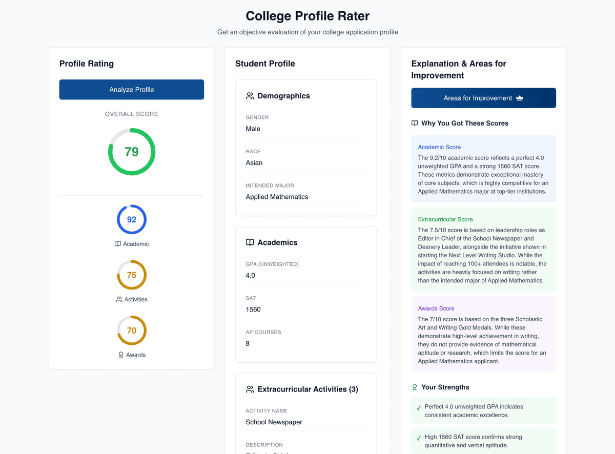 Real College Applications Database | Past Applications & Admissions ...